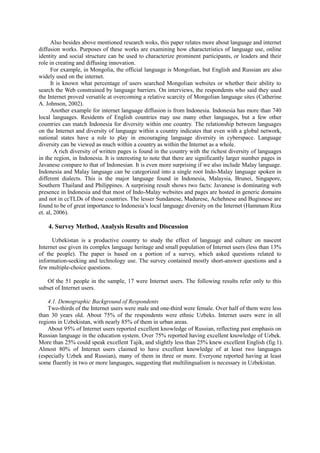 A study on internet language diffusion patterns in uzbekistan | PDF