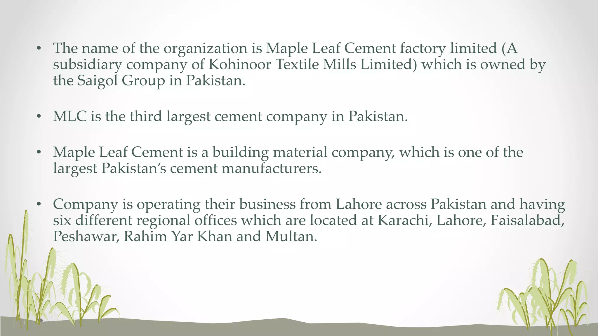 A study on Maple Leaf Cement Company Limited.pptx