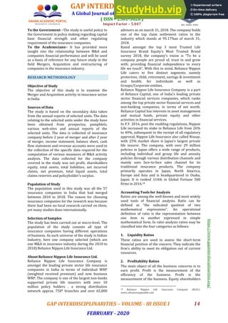 A STUDY ON MERGER AND ACQUISITION IN INSURANCE INDUSTRY IN INDIA | PDF