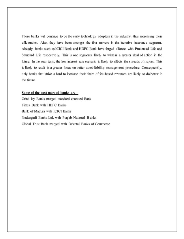 A study on merger and acquisition on indian banking sector | PDF