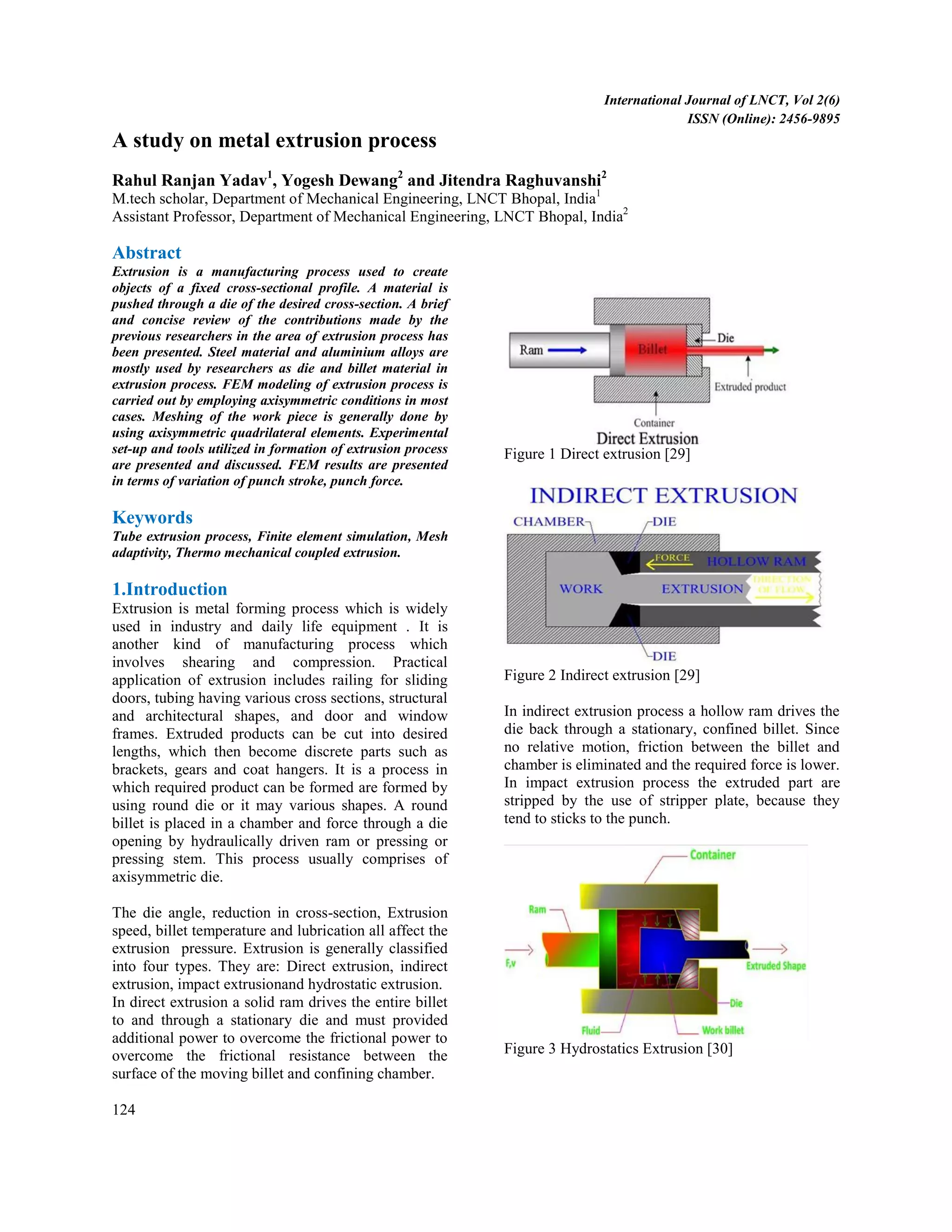 A study on metal extrusion process | PDF