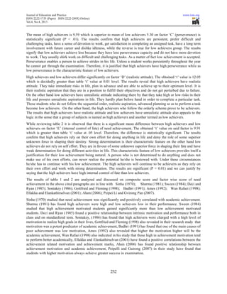 A study on need achievement of high and low achievers | PDF