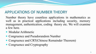 A study on number theory and its applications | PDF