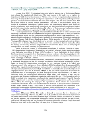 A study on organisational citizenship behaviour and organisational commitmen | PDF