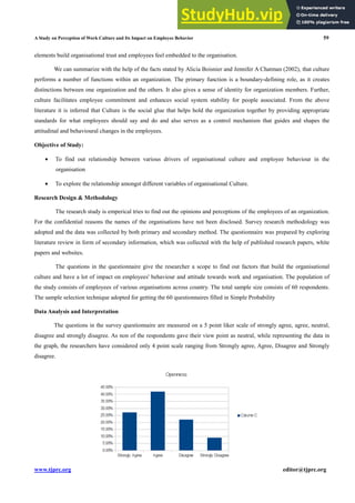 A Study on Perception of Work Culture and Its Impact on Employee ...