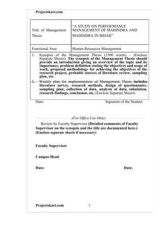 A Study on Performance Management of Mahindra and Mahindra | PDF