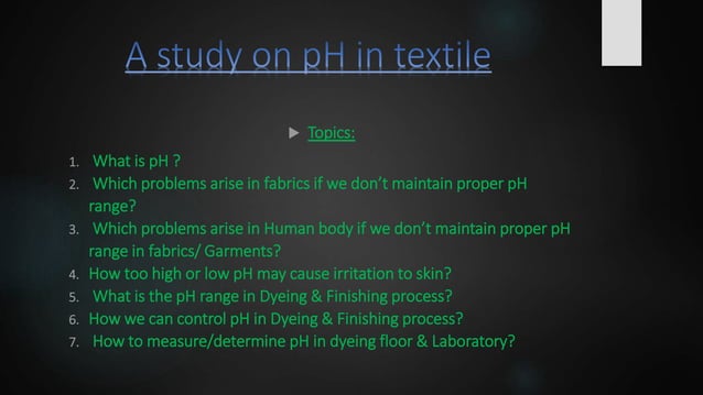 A study on ph in textile | PPTX