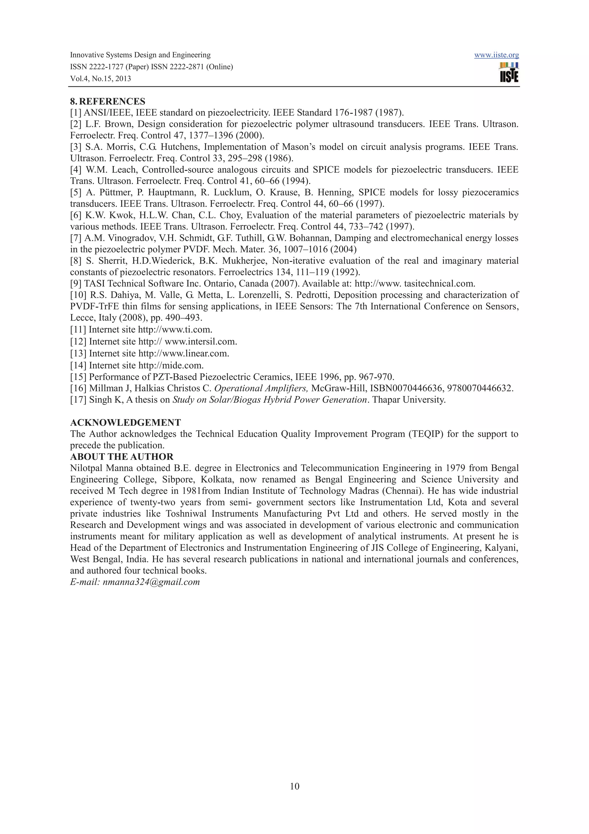 A study on piezoelectric elements and its utility in designing | PDF
