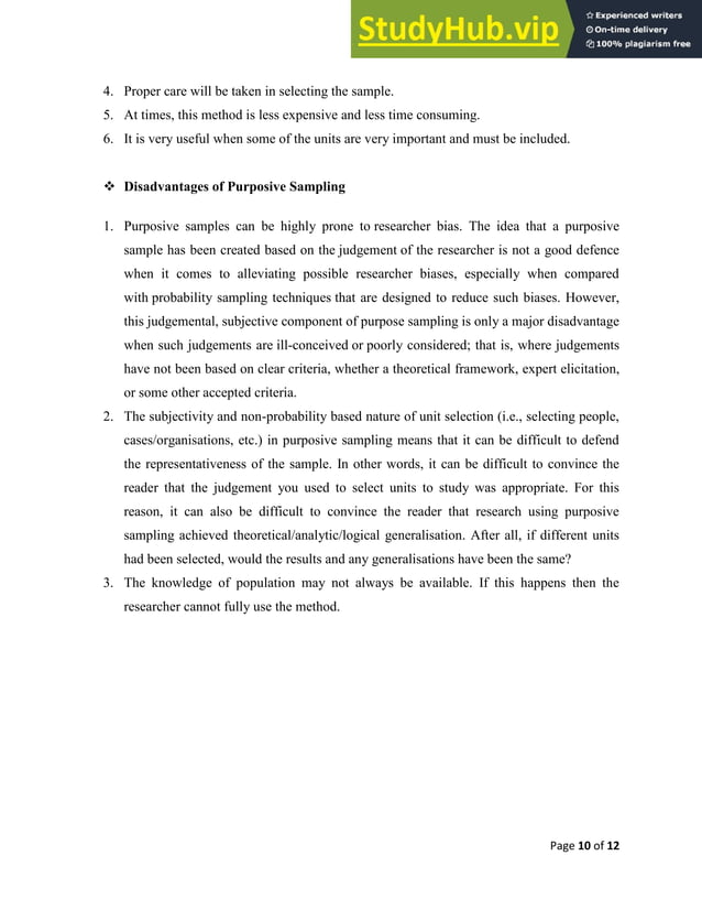 A STUDY ON PURPOSIVE SAMPLING METHOD IN RESEARCH | PDF