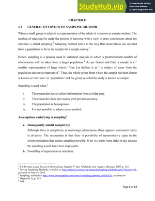 A STUDY ON PURPOSIVE SAMPLING METHOD IN RESEARCH | PDF