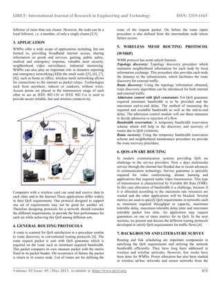 A study on qos aware routing in wireless mesh network | PDF