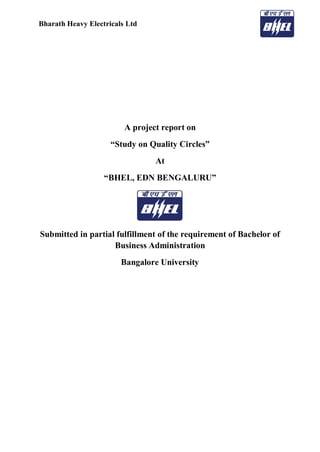 Study on Quality Circles at “BHEL, EDN BENGALURU” | PDF