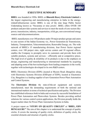 Study on Quality Circles at “BHEL, EDN BENGALURU” | PDF
