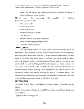 A study on quality parameters of software and the metrics for evaluation | PDF