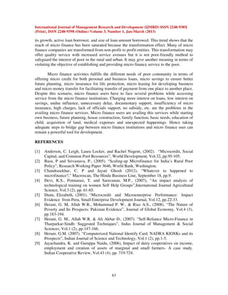 A study on recent trends and problems in using micro finance services ...