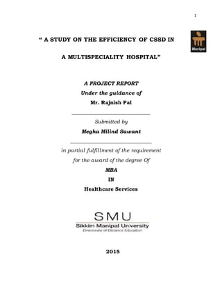 A study on safety quality care in cssd | DOCX