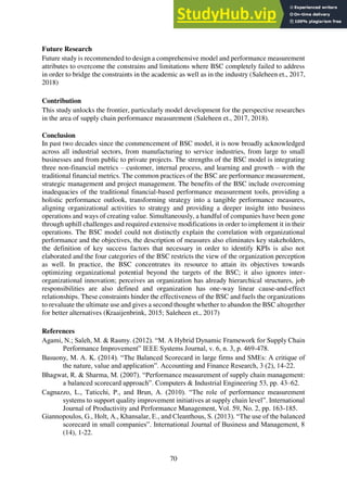 A STUDY ON SC PERFORMANCE MEASUREMENT IN MANUFACTURING INDUSTRY THROUGH ...