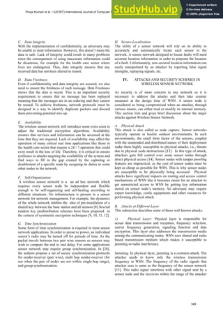 A Study On Security In Wireless Sensor Networks | PDF