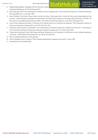 A Study On Service Level Agreement Management Techniques In Cloud | PDF