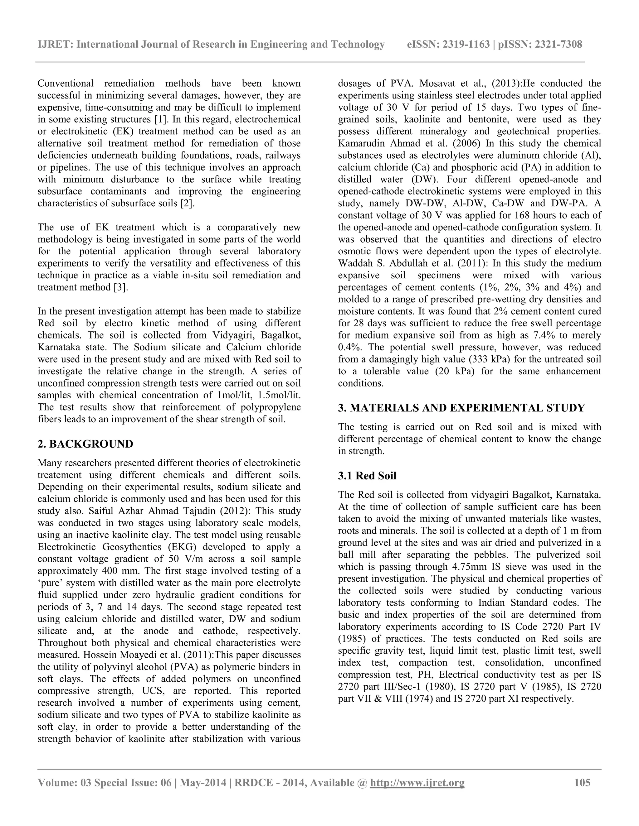 A study on stabilization of soil by electro kinetic method | PDF