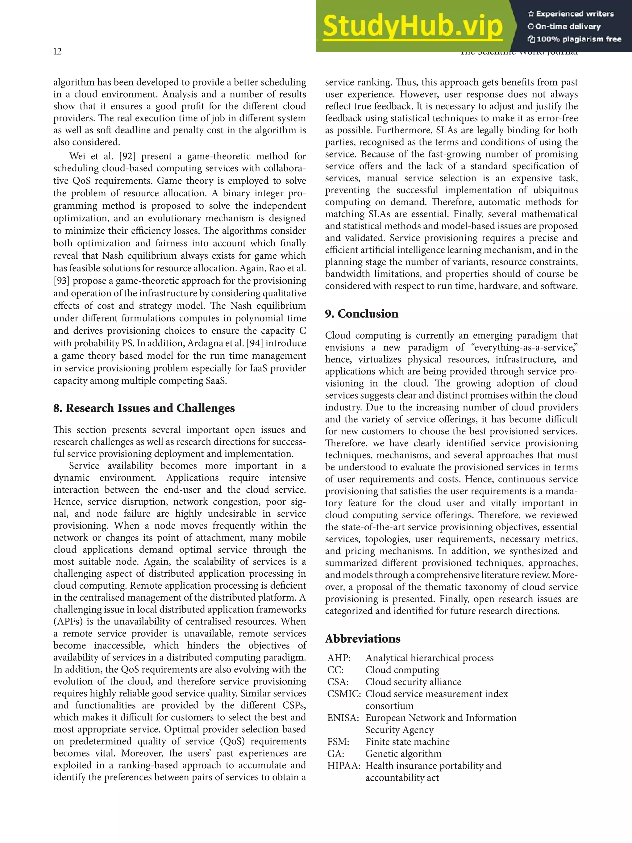 A Study On Strategic Provisioning Of Cloud Computing Services | PDF
