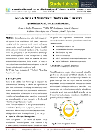 A Study On Talent Management Strategies In IT Industry | PDF