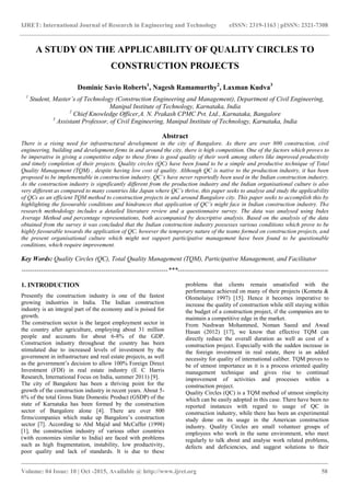 A study on the applicability of quality circles to construction ...