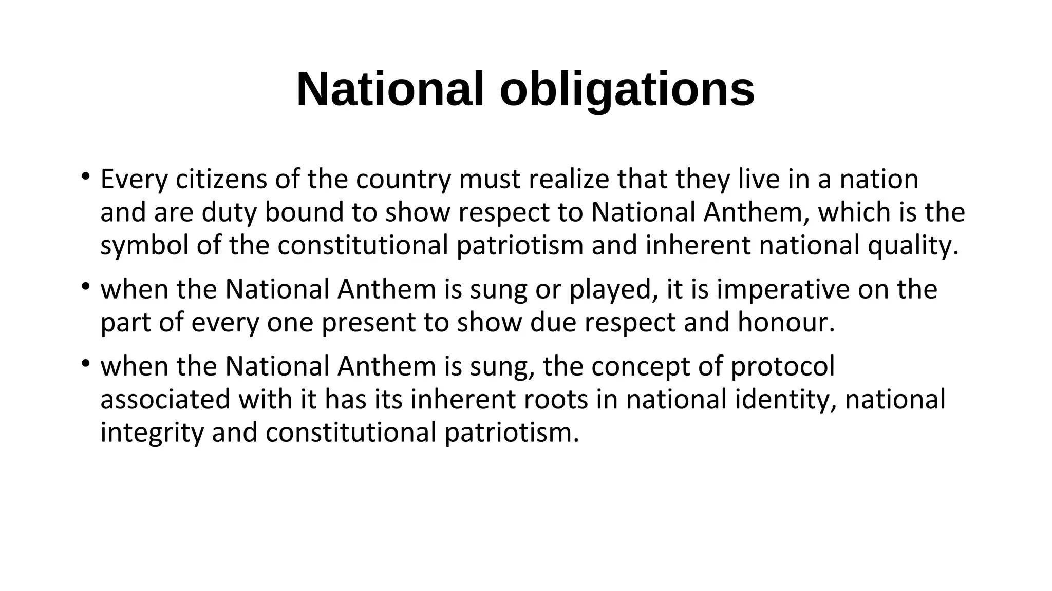A study on the awareness national anthem | PPT