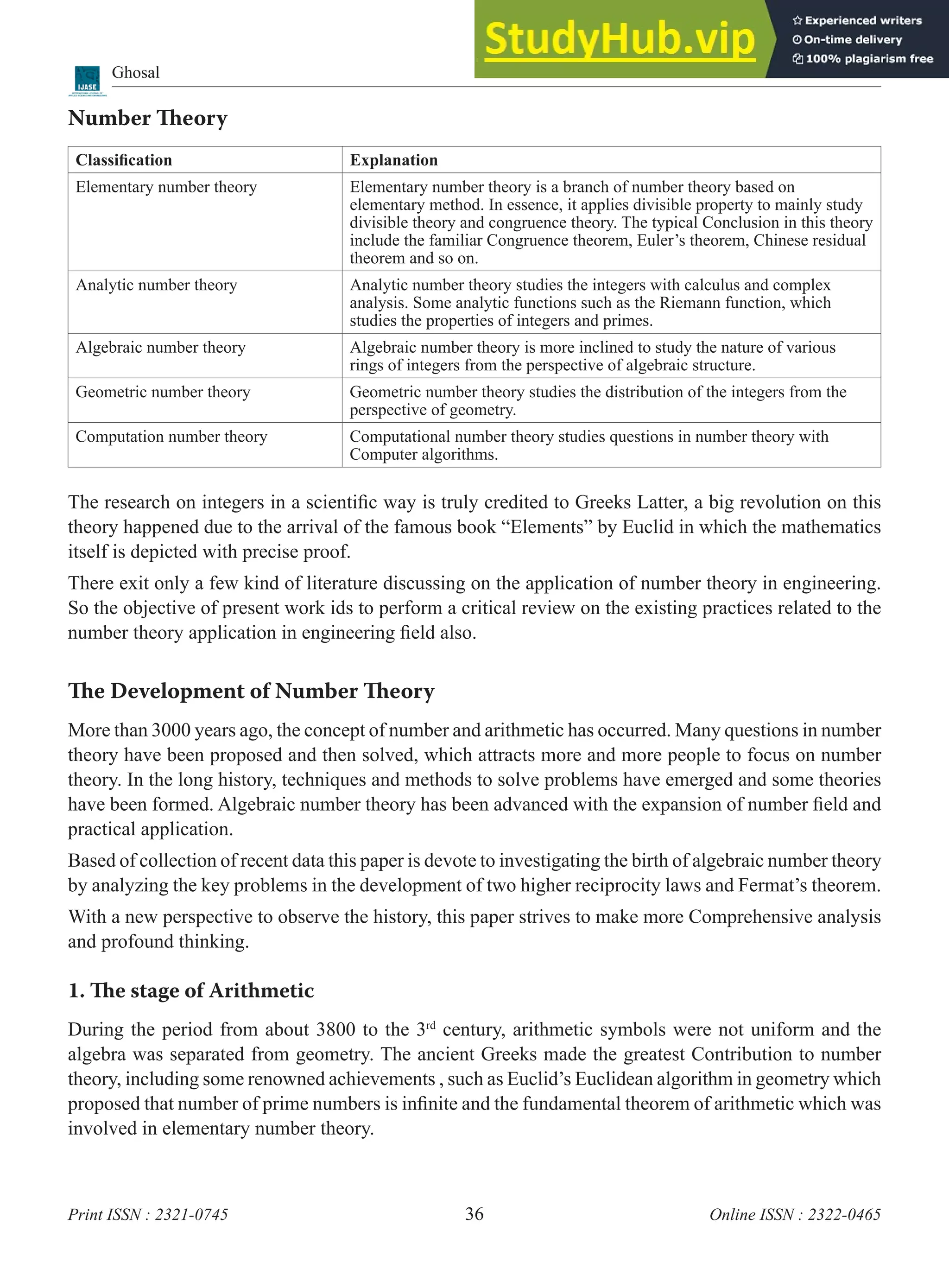 A Study On The Development And Application Of Number Theory In Engineering Field | PDF | Physics ...