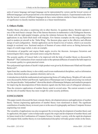 A Study On The Development And Application Of Number Theory In ...