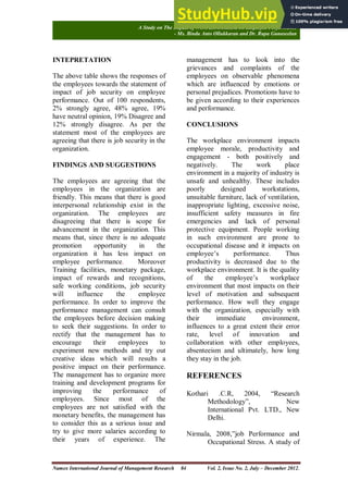 A STUDY ON THE IMPACT OF WORK ENVIRONMENT ON EMPLOYEE PERFORMANCE | PDF