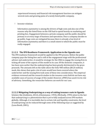 A study on the issuance costs in uganda and ways of reducing them | PDF