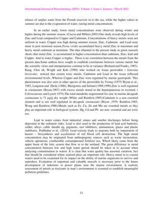 A study on the presence of heavy metal in perna viridis | PDF