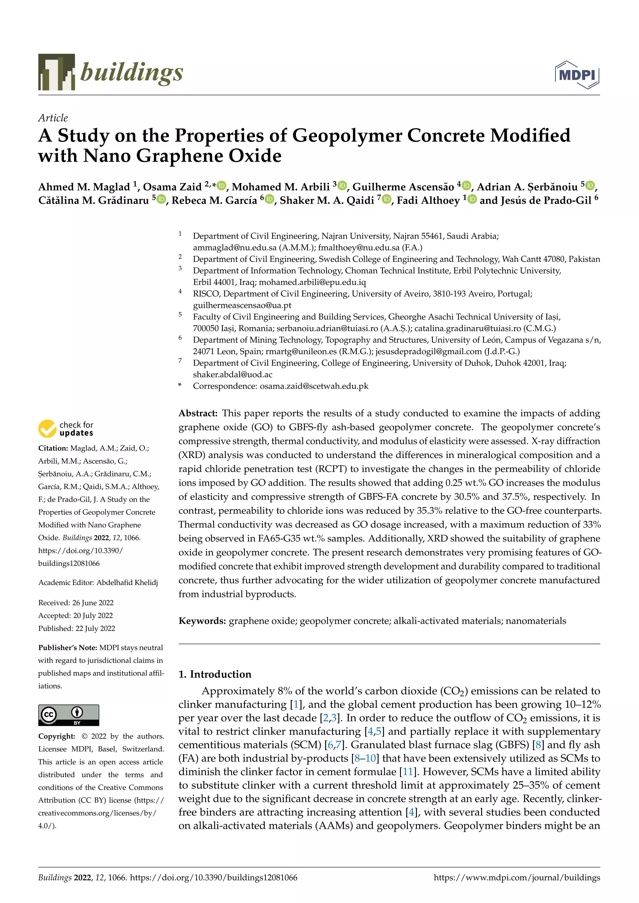 A Study on the Properties of Geopolymer Concrete Modified with Nano ...