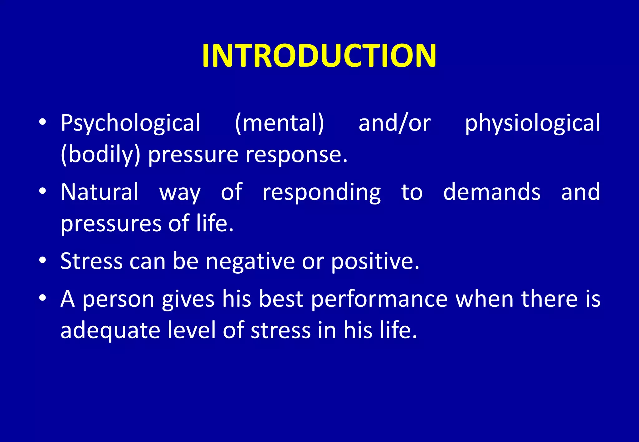 A study on the role of stress on performance | PPTX