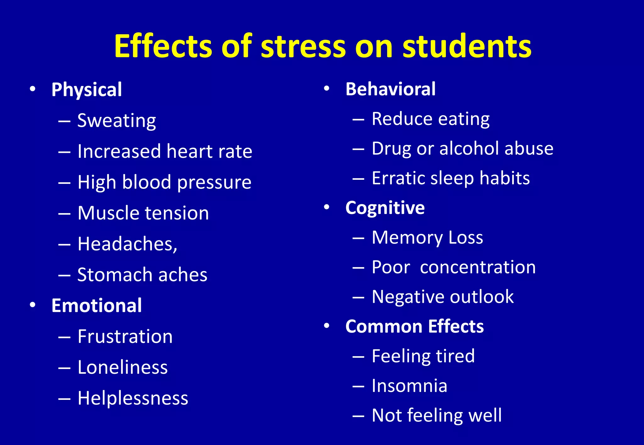 A study on the role of stress on performance | PPTX