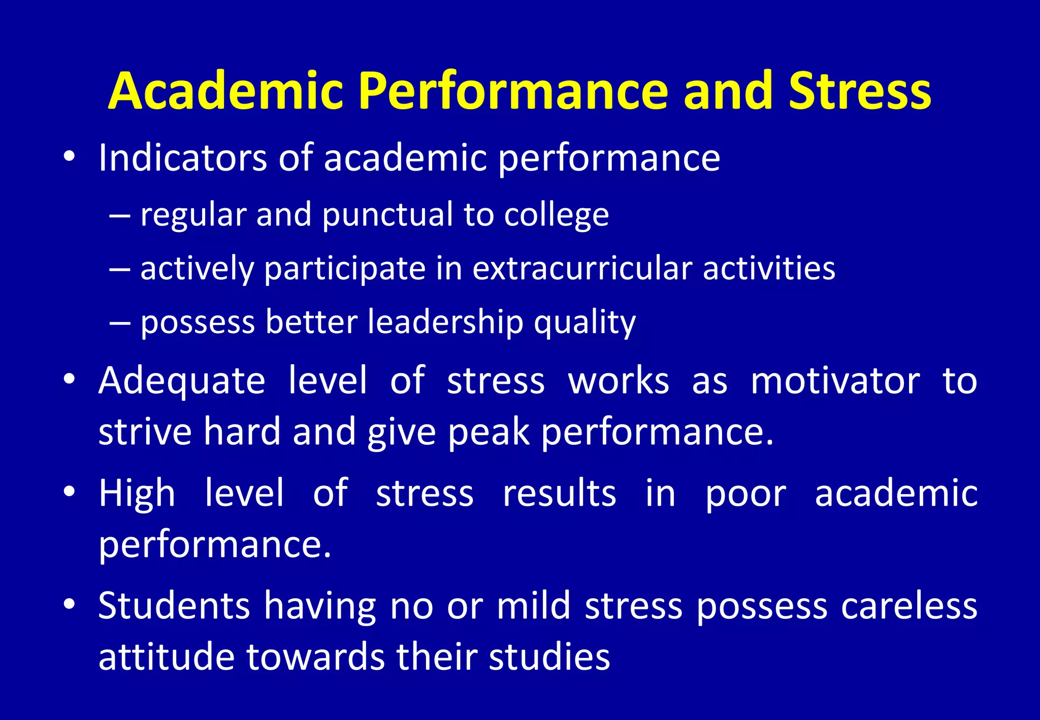 A study on the role of stress on performance | PPTX