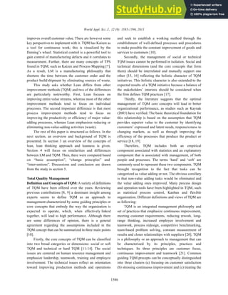 A Study On Total Quality Management And Lean Manufacturing Through Lean Thinking Approach | PDF ...