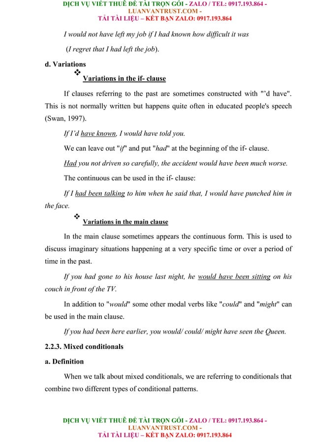 A Study On Unreal Conditional Sentences And Ways To Traslate Them Into ...
