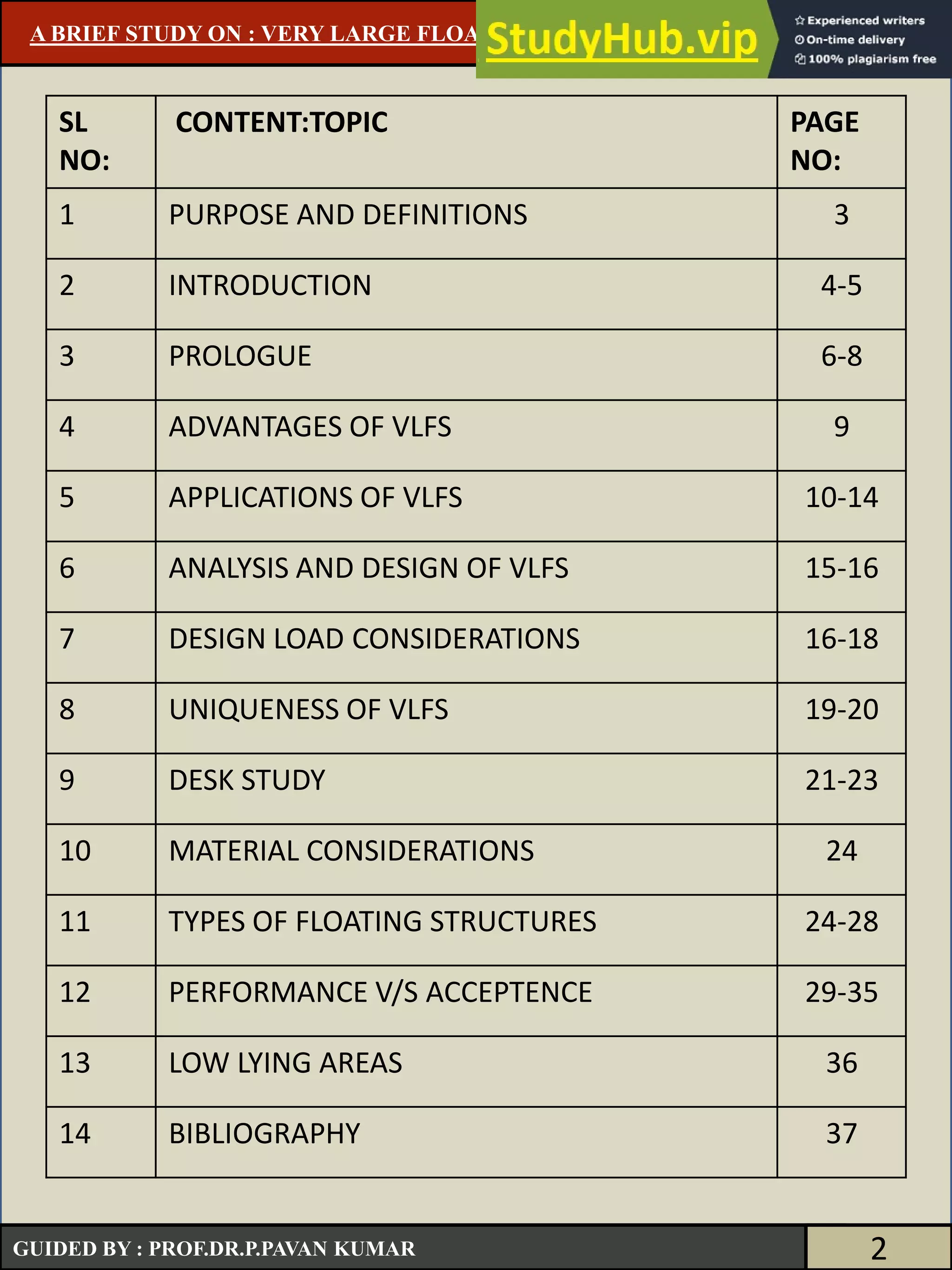 A STUDY ON VERY LARGE FLOATING STRUCTURES | PDF