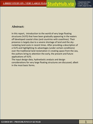 A STUDY ON VERY LARGE FLOATING STRUCTURES | PDF