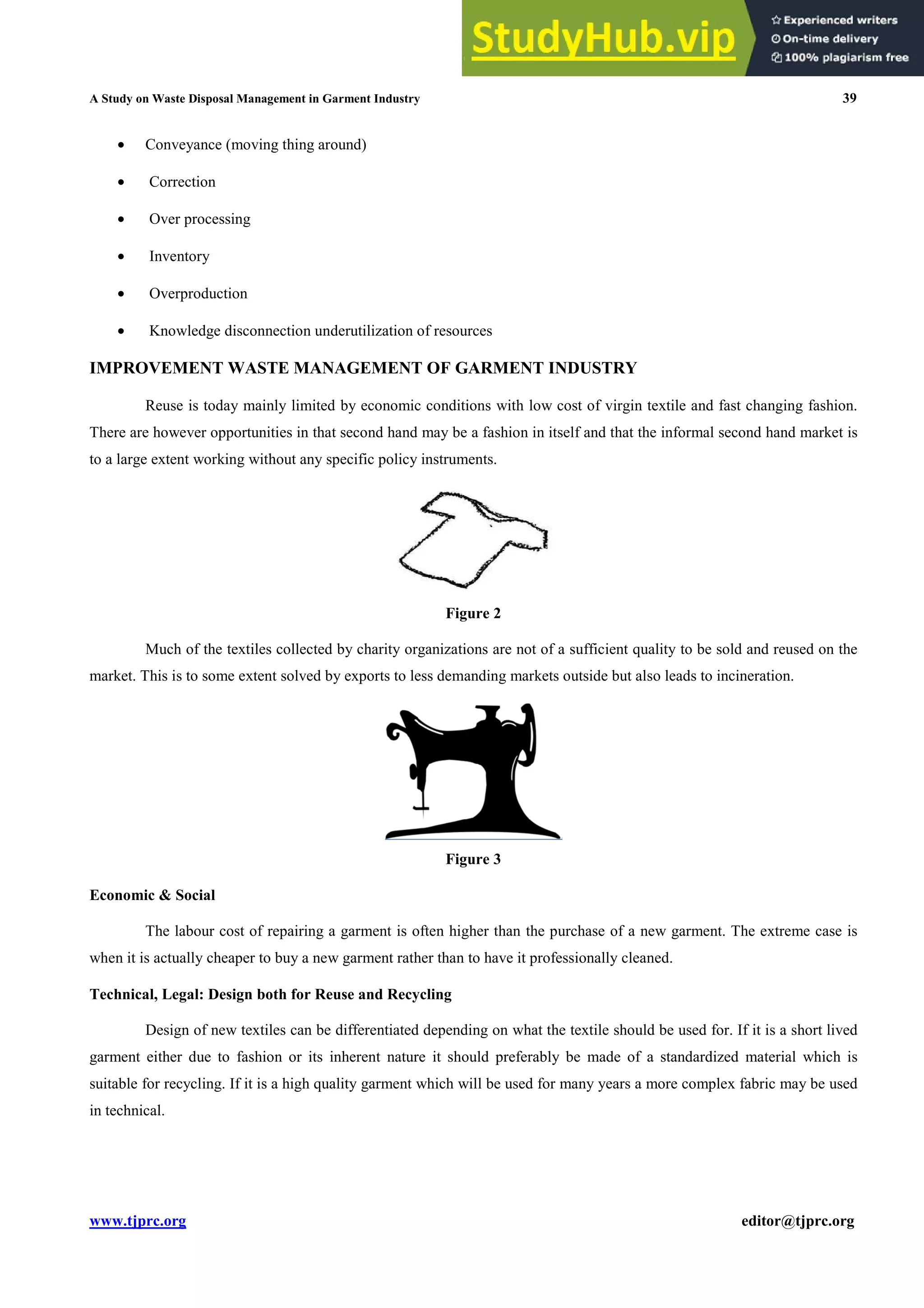 A STUDY ON WASTE DISPOSAL MANAGEMENT IN GARMENT INDUSTRY | PDF