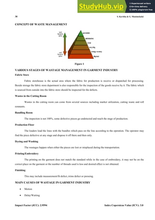 A STUDY ON WASTE DISPOSAL MANAGEMENT IN GARMENT INDUSTRY | PDF