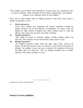A study on water pollution 1 | DOCX