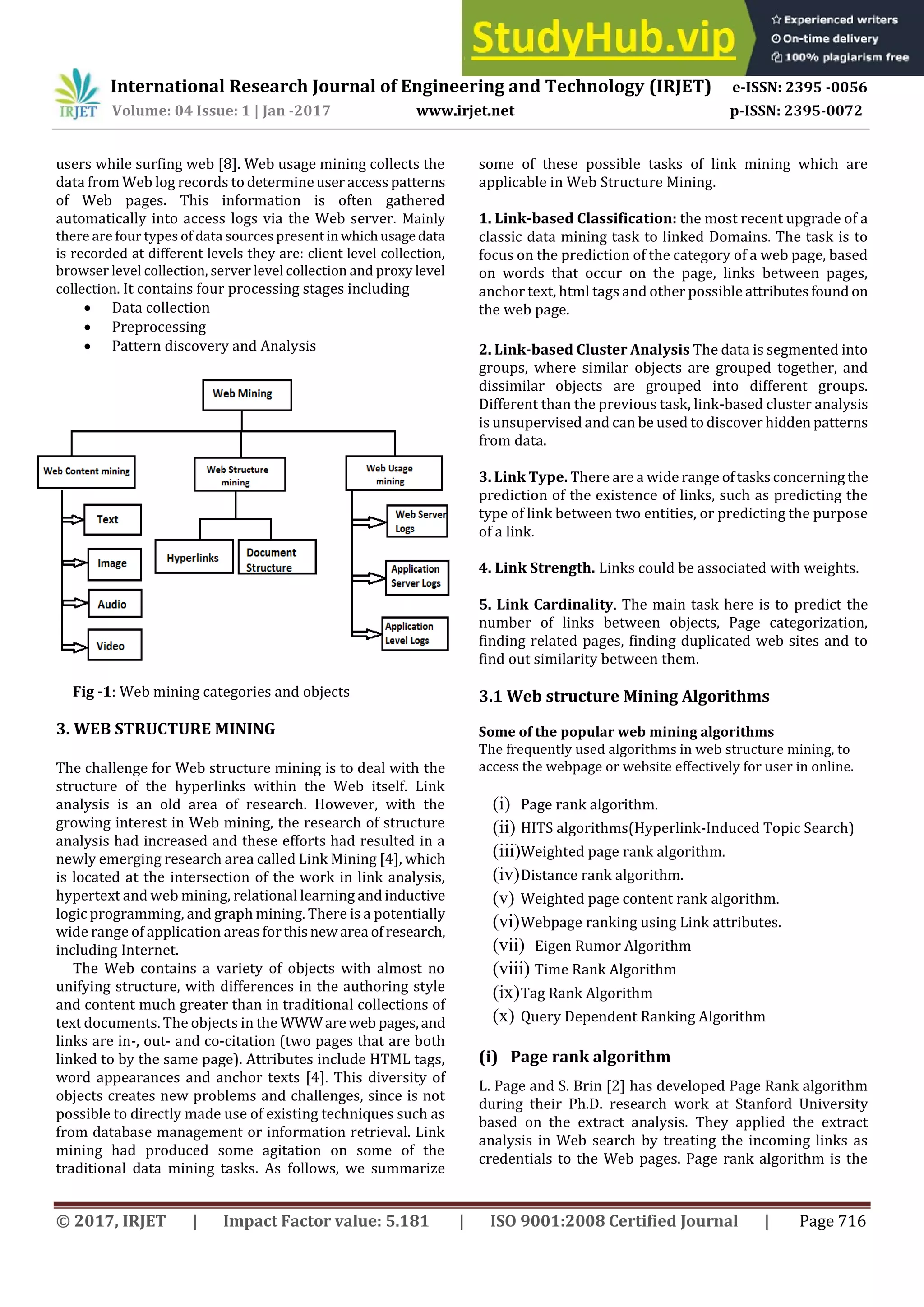 A Study On Web Structure Mining | PDF | Web Design and HTML | Internet