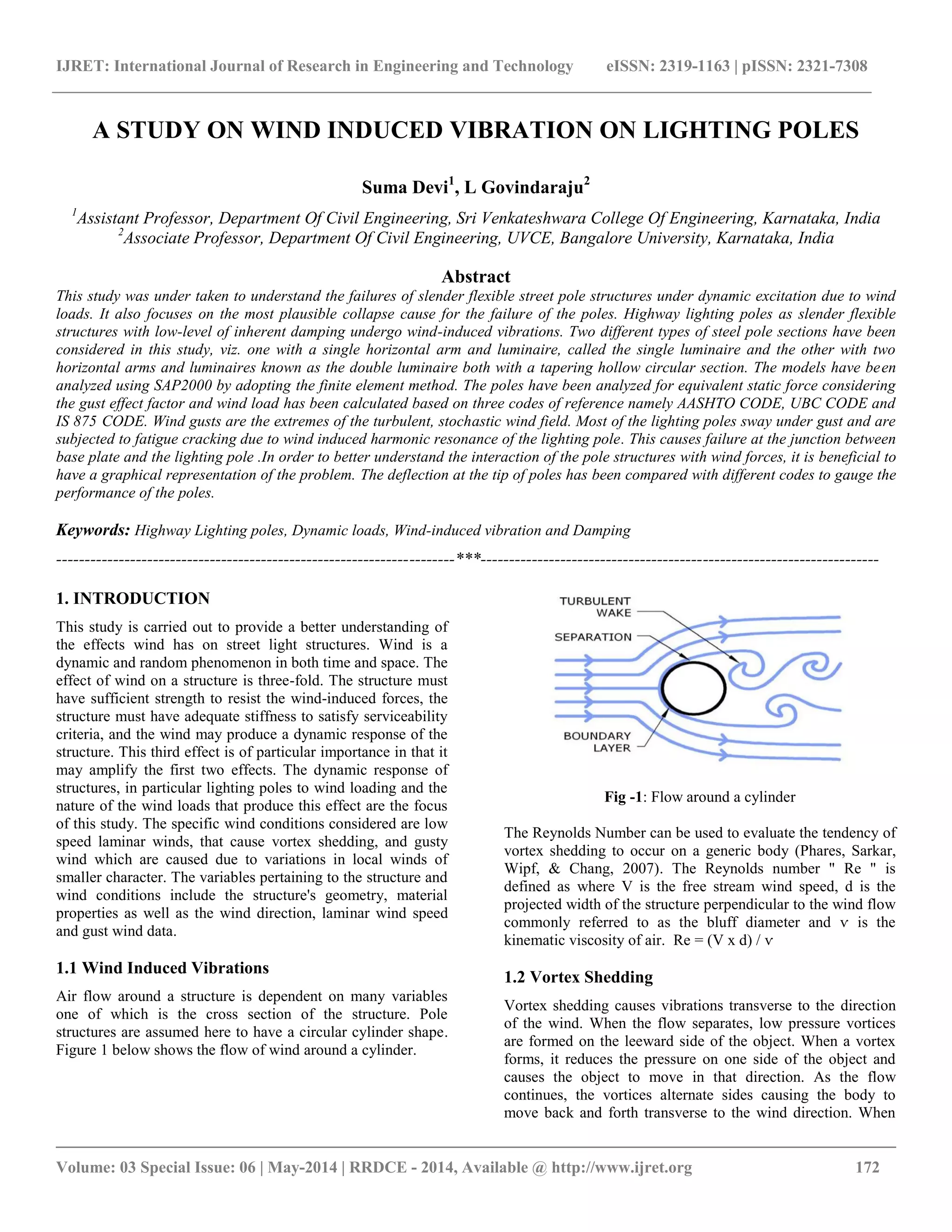 A study on wind induced vibration on lighting poles | PDF
