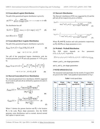 A study on wind speed distributions | PDF