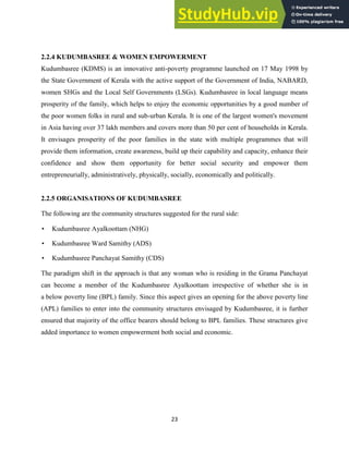 A STUDY ON WOMEN ENTREPRENEURSHIP THROUGH KUDUMBASREE | PDF