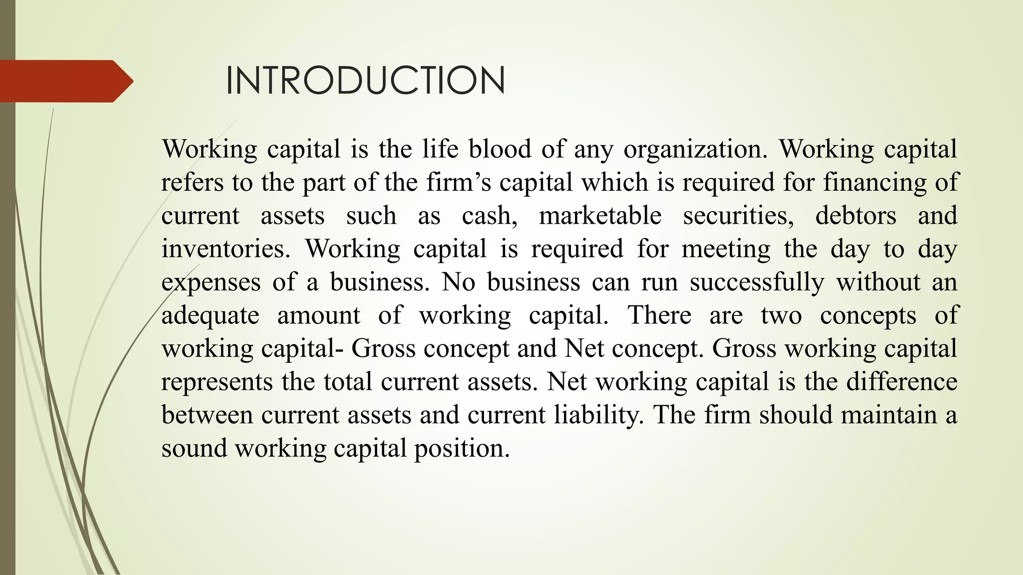 A study on working capital management | PPTX