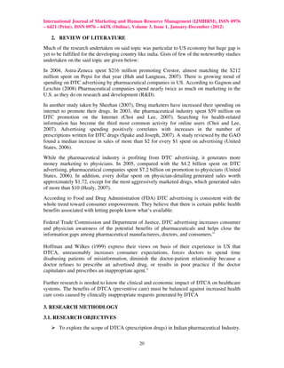 A study to explore scope of direct to consumer advertisement dtca | PDF
